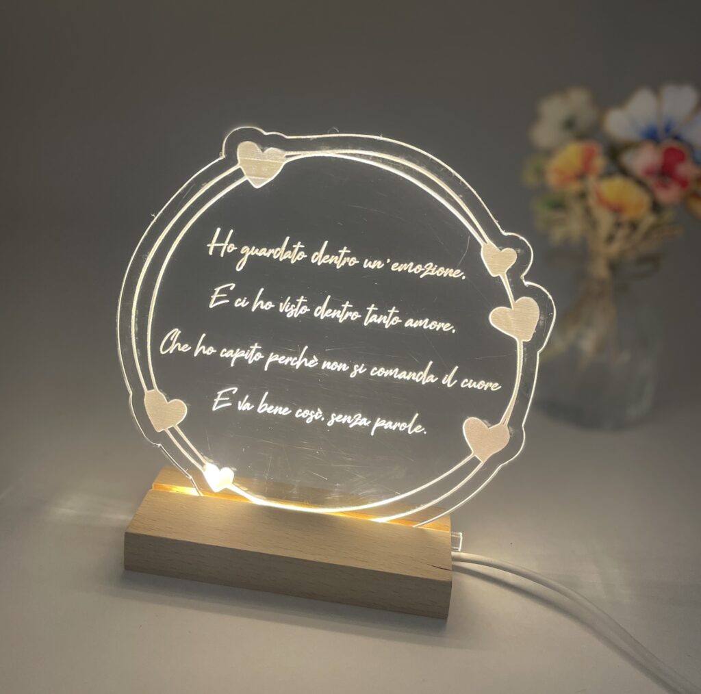 B Paper - Lampada Led con frase personalizzata